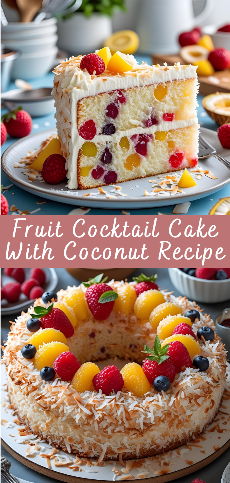 Fruit Cocktail Cake With Coconut Recipe | Cheff Recipes