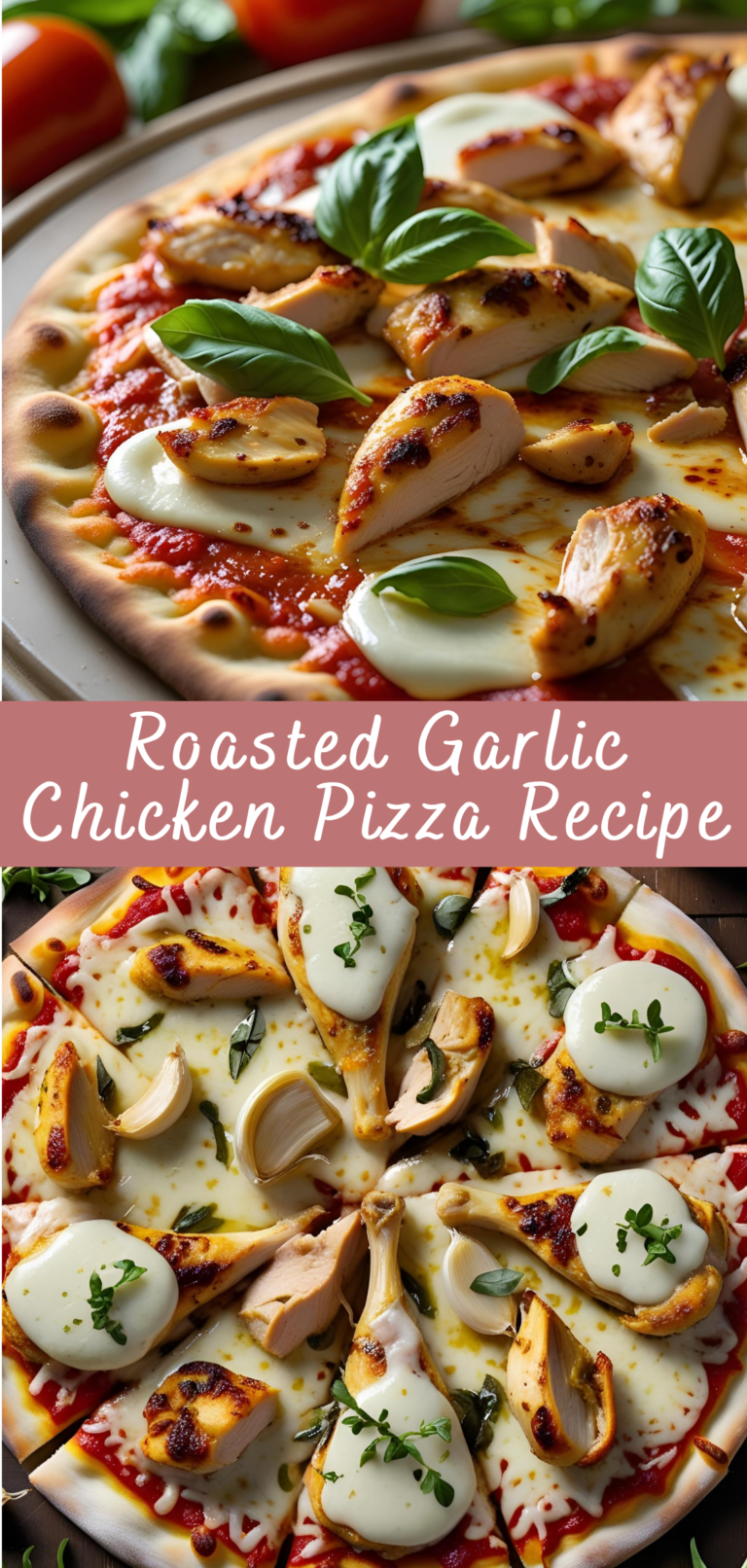 Roasted Garlic Chicken Pizza Recipe | Cheff Recipes