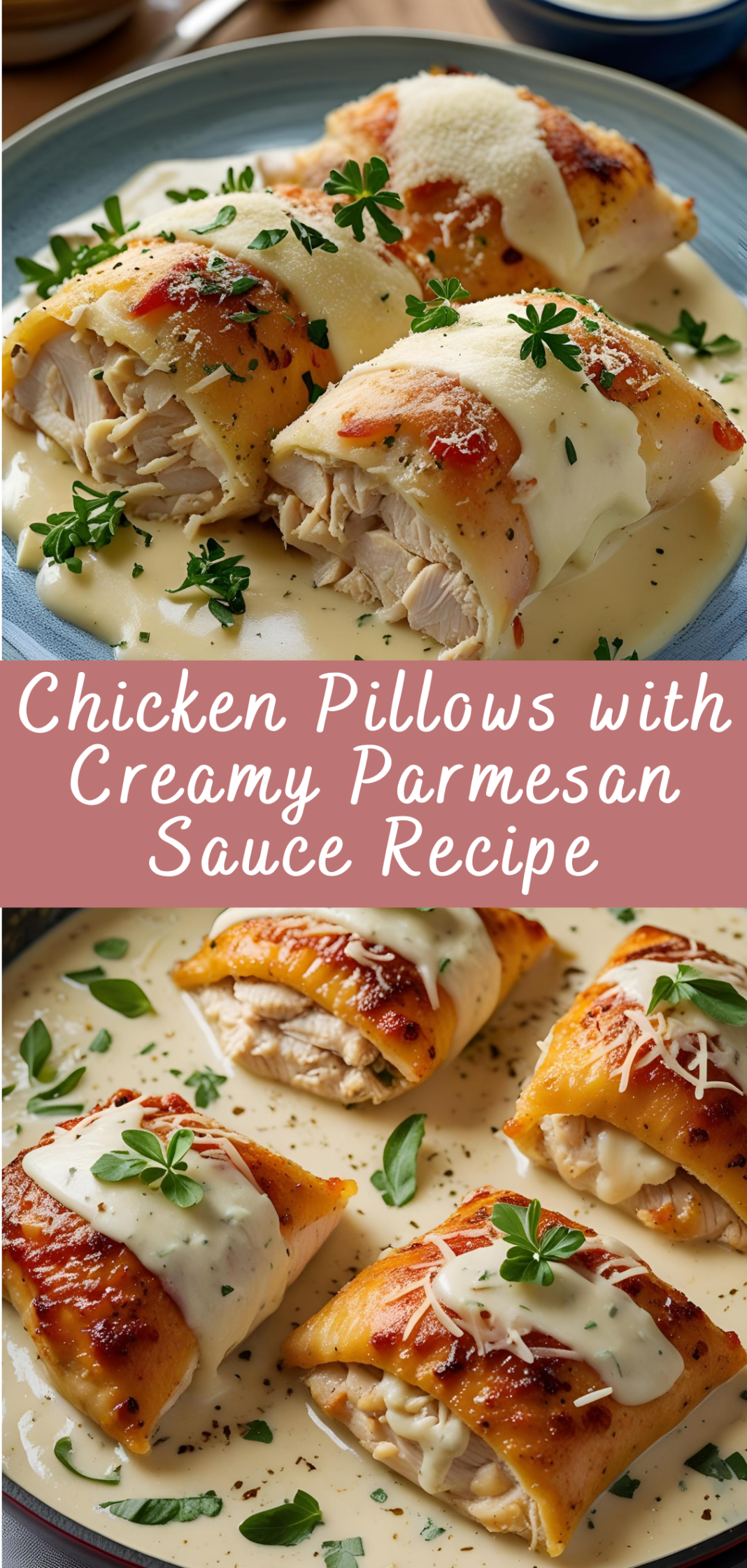 Chicken Pillows with Creamy Parmesan Sauce Recipe | Cheff Recipes