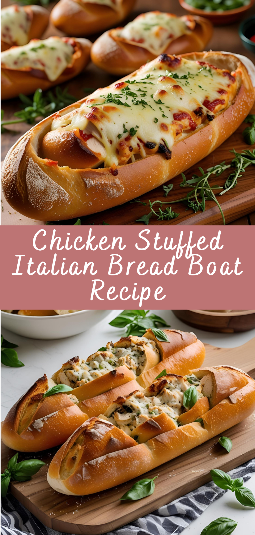 Chicken Stuffed Italian Bread Boat Recipe | Cheff Recipes