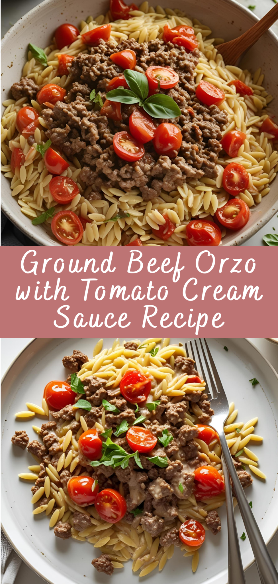 Ground Beef Orzo with Tomato Cream Sauce Recipe | Cheff Recipes