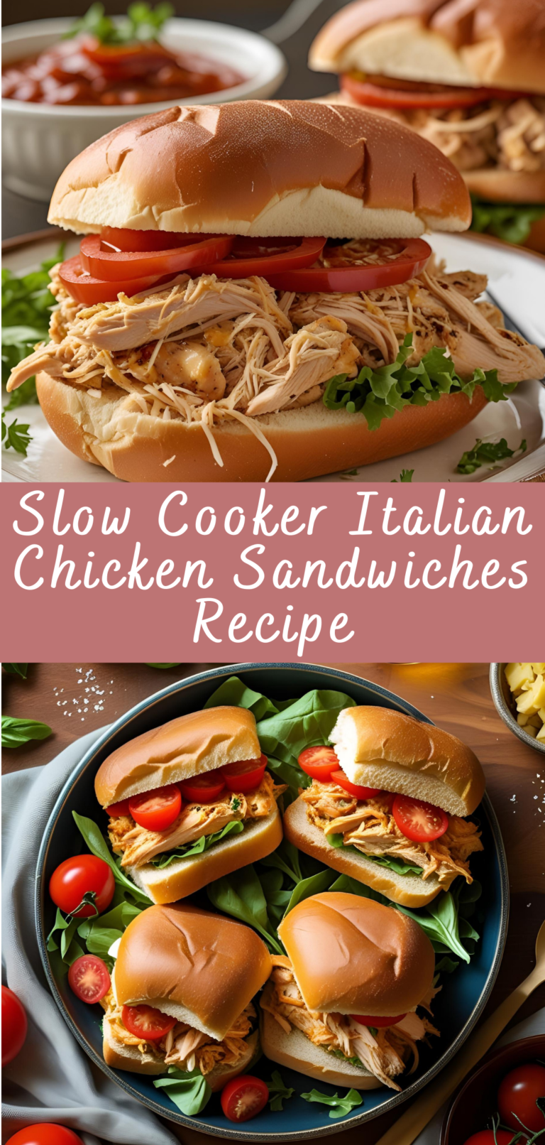 Slow Cooker Italian Chicken Sandwiches Recipe | Cheff Recipes