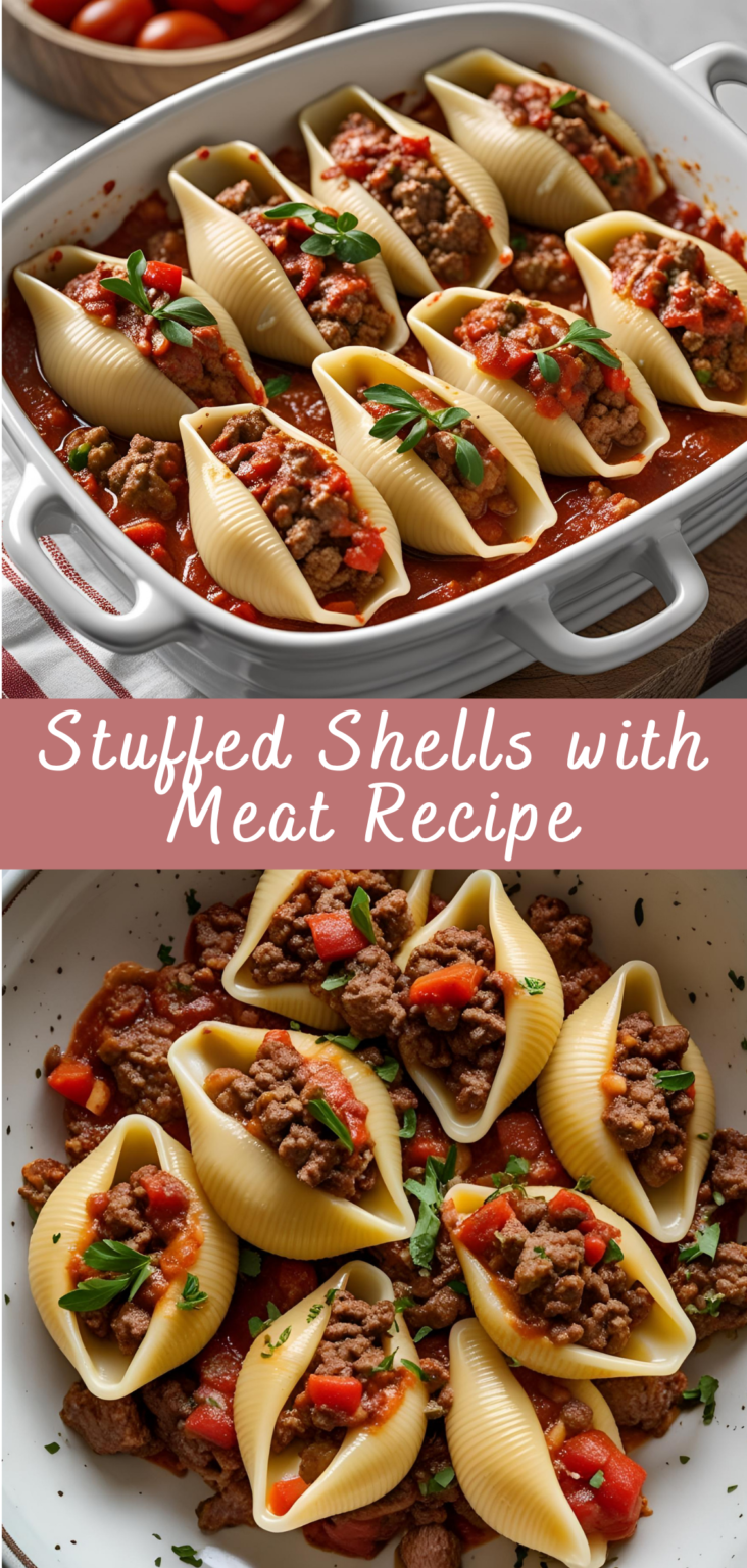 Stuffed Shells with Meat Recipe | Cheff Recipes