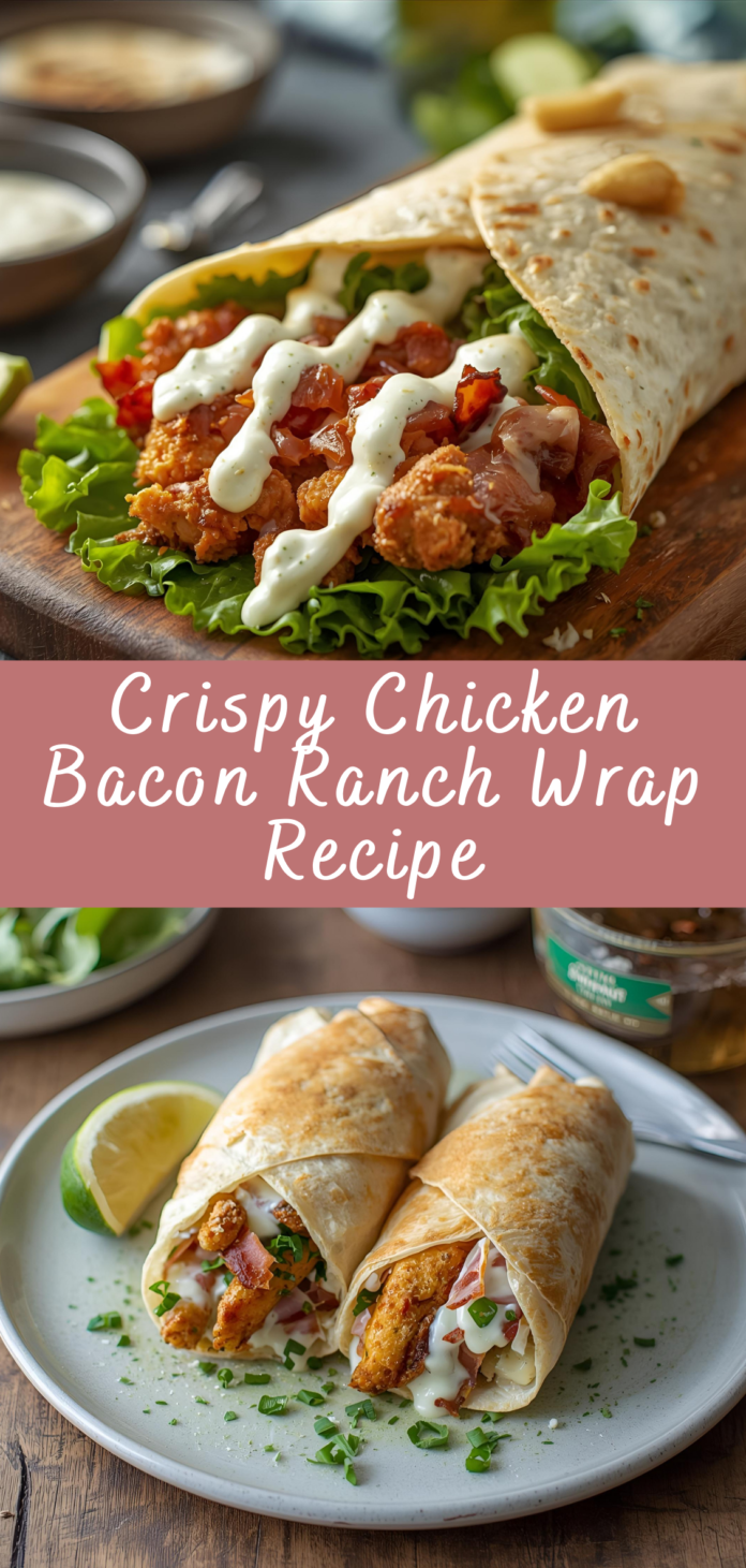 Crispy Chicken Bacon Ranch Wrap Recipe | Cheff Recipes