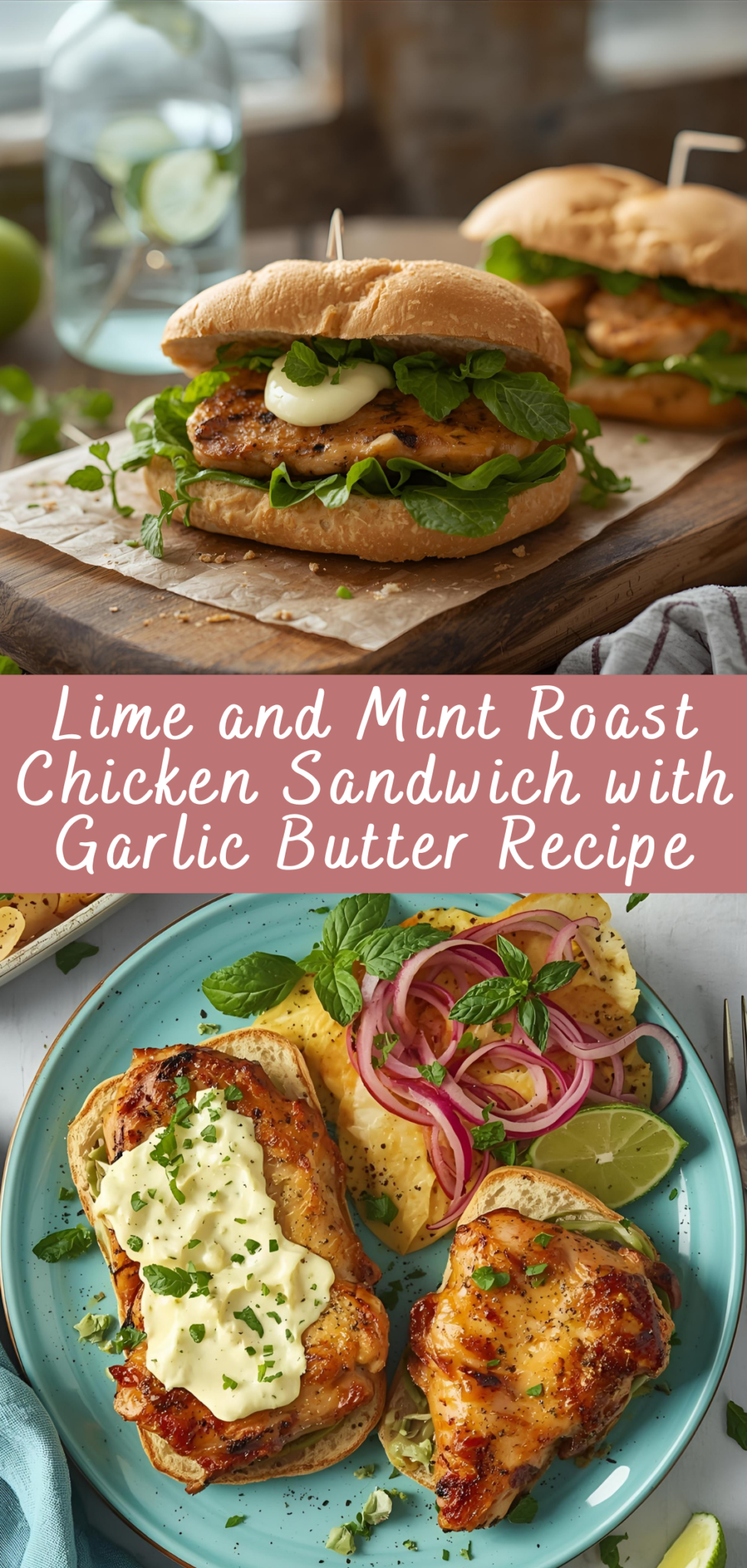 Lime and Mint Roast Chicken Sandwich with Garlic Butter Recipe | Cheff ...