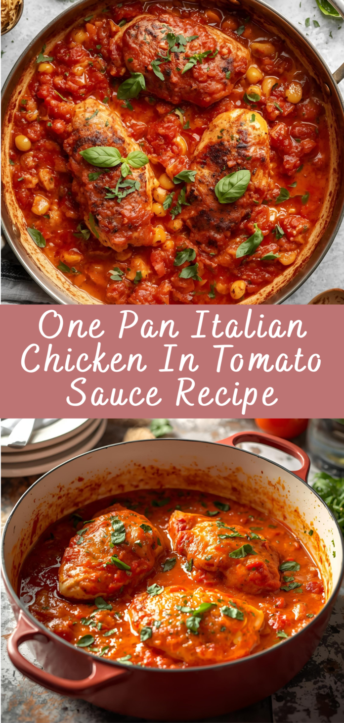 One Pan Italian Chicken In Tomato Sauce Recipe | Cheff Recipes