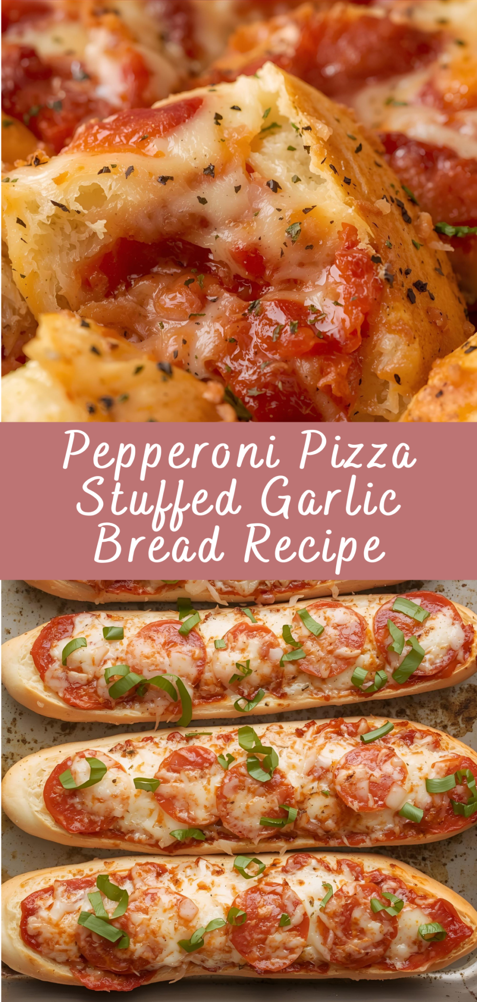 Pepperoni Pizza Stuffed Garlic Bread Recipe | Cheff Recipes