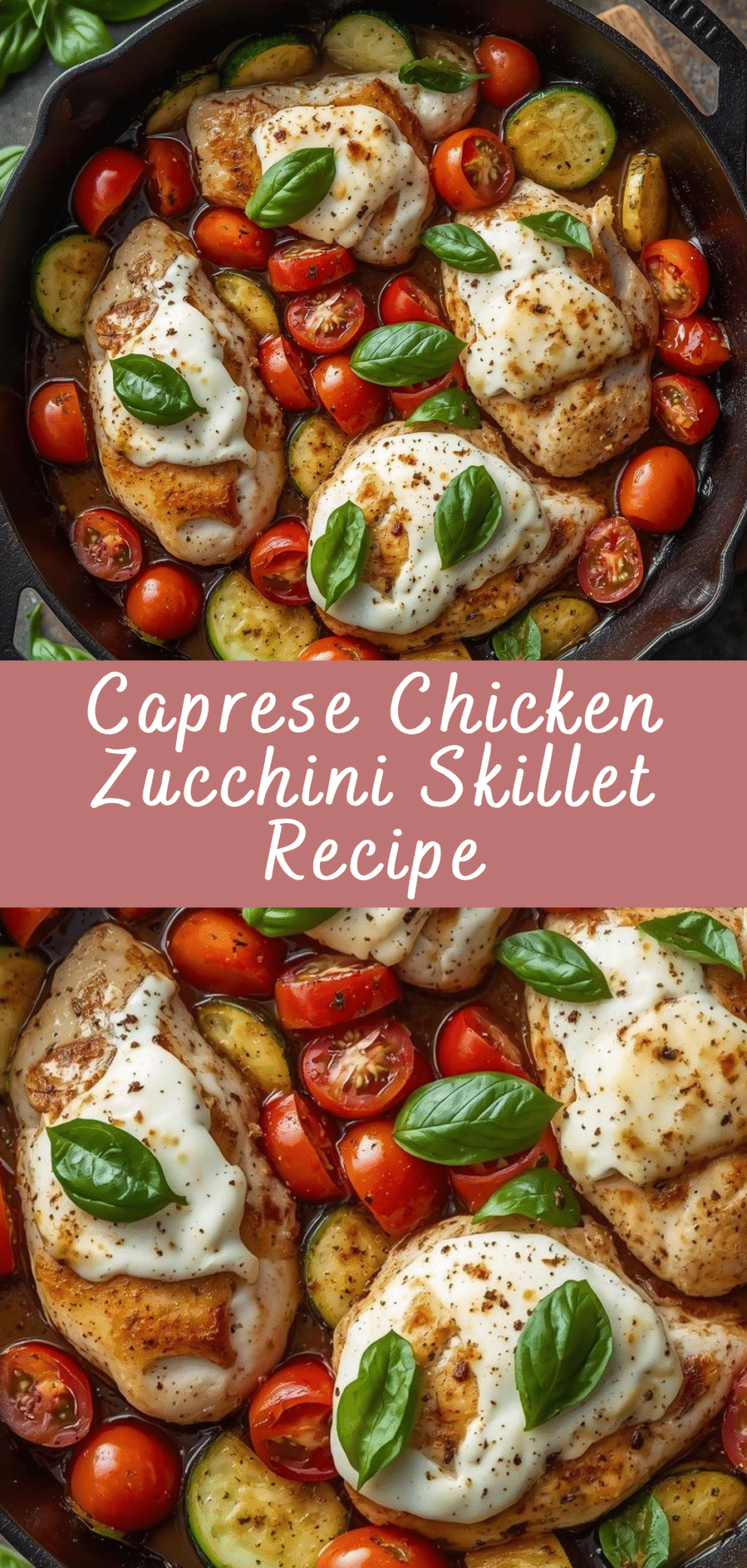 Caprese Chicken Zucchini Skillet Recipe | Cheff Recipes