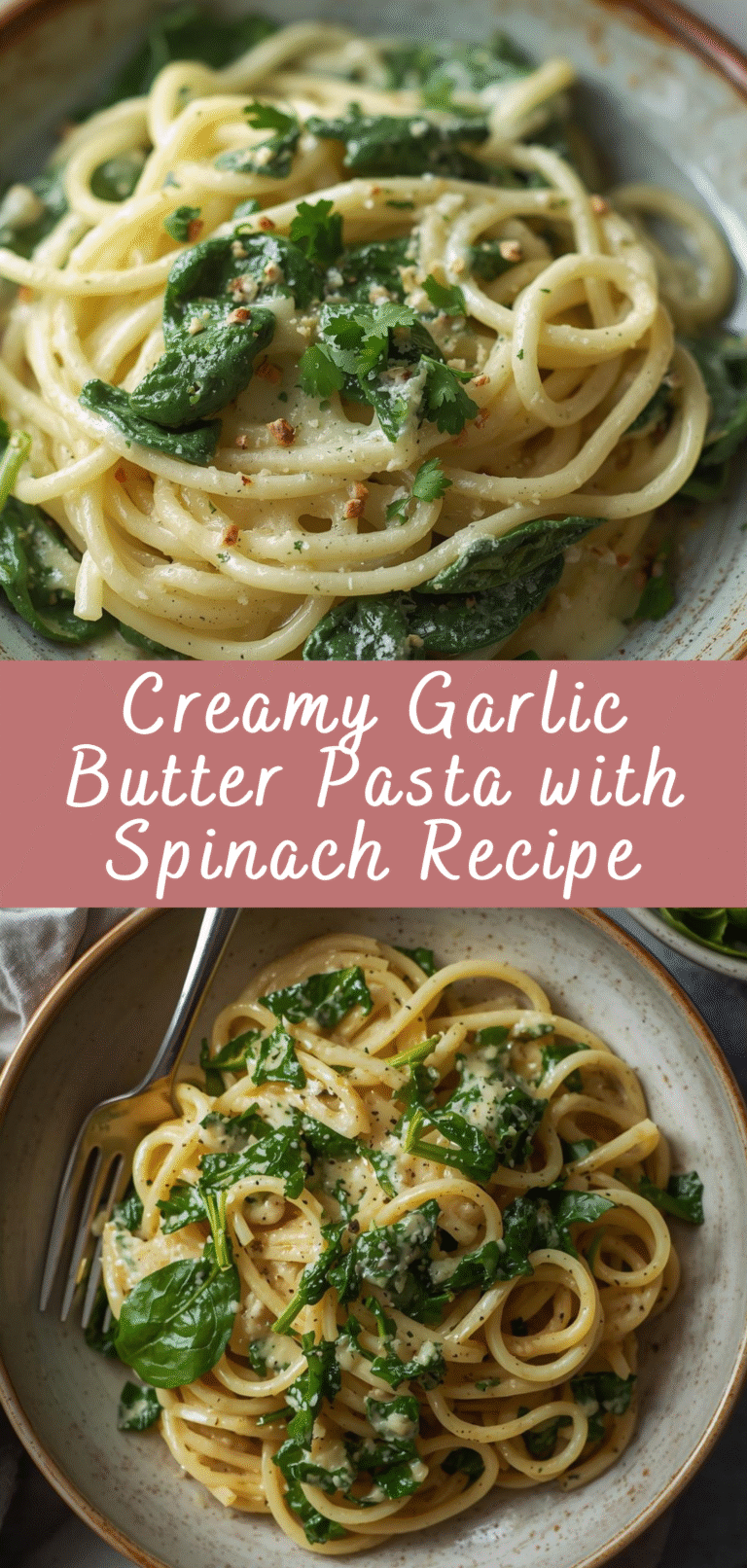 Creamy Garlic Butter Pasta with Spinach Recipe | Cheff Recipes