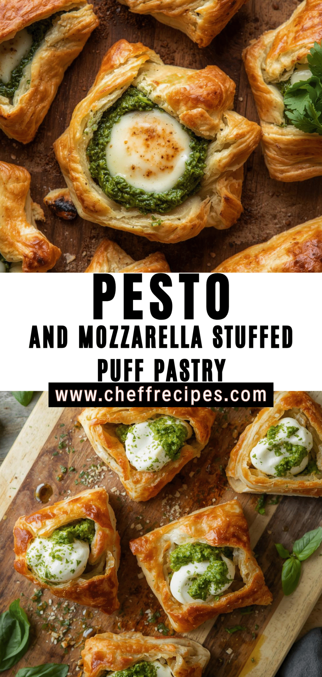 Pesto and Mozzarella Stuffed Puff Pastry | Cheff Recipes