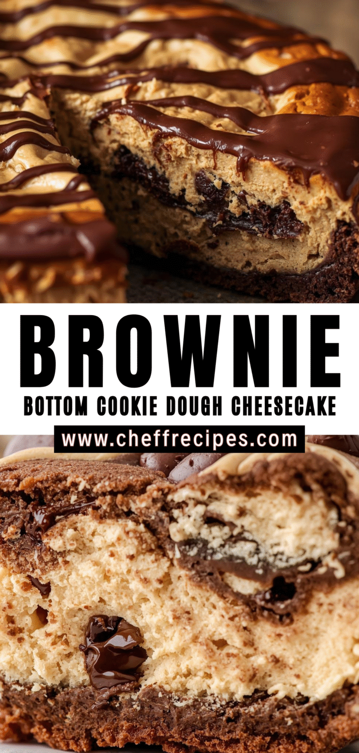 Brownie Bottom Cookie Dough Cheesecake | Cheff Recipes