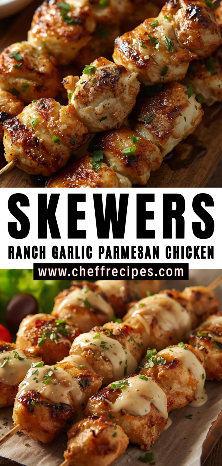 Ranch Garlic Parmesan Chicken Skewers | Cheff Recipes