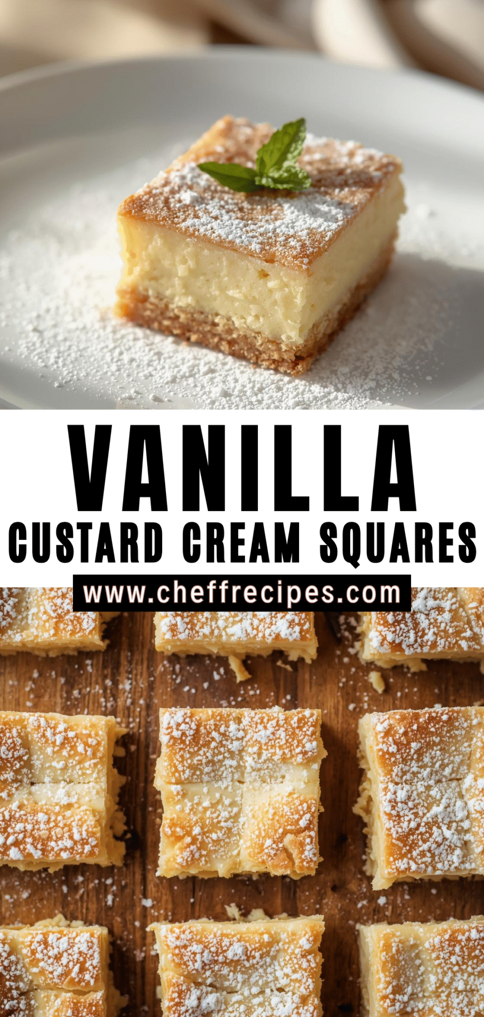 Vanilla Custard Cream Squares | Cheff Recipes