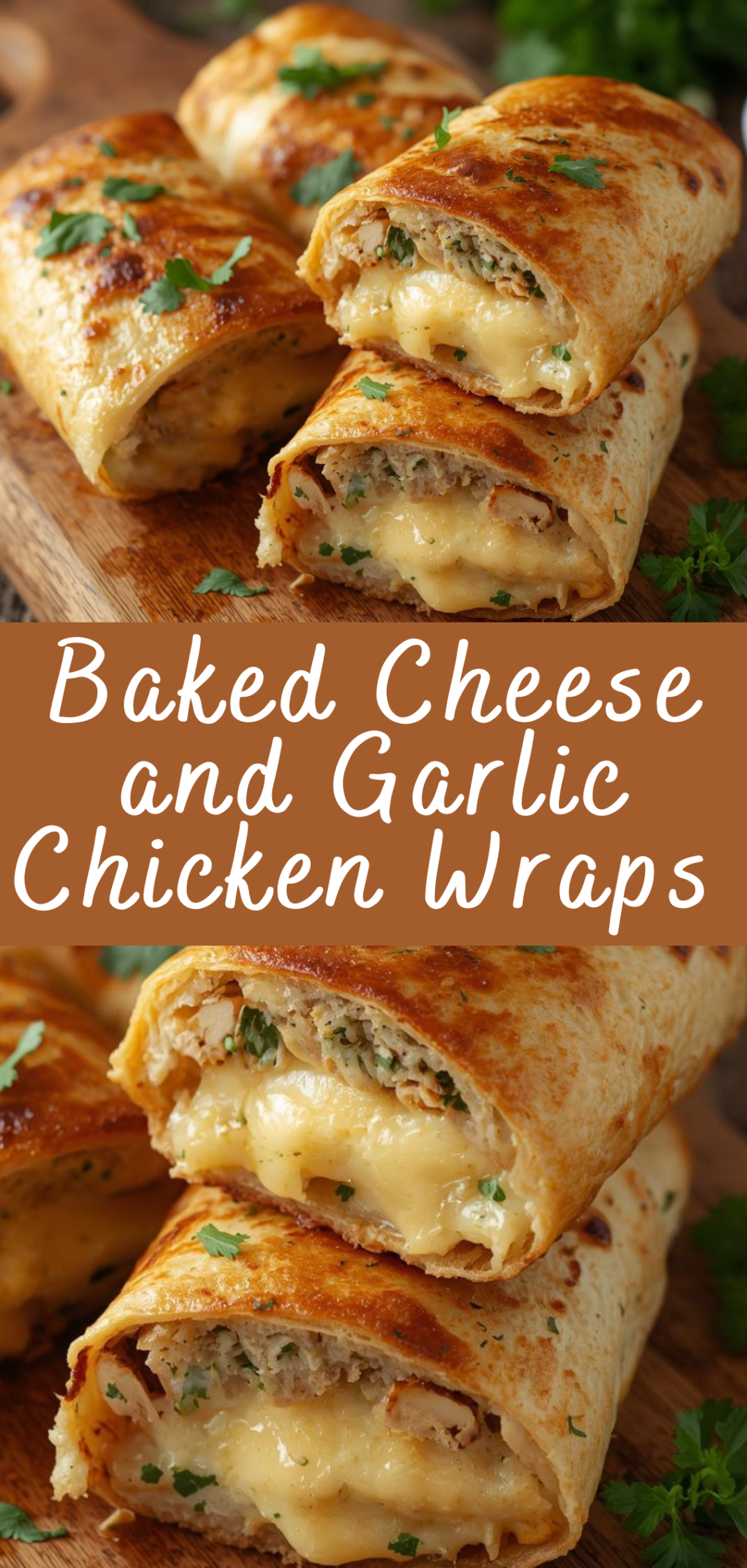 Baked Cheese and Garlic Chicken Wraps | Cheff Recipes