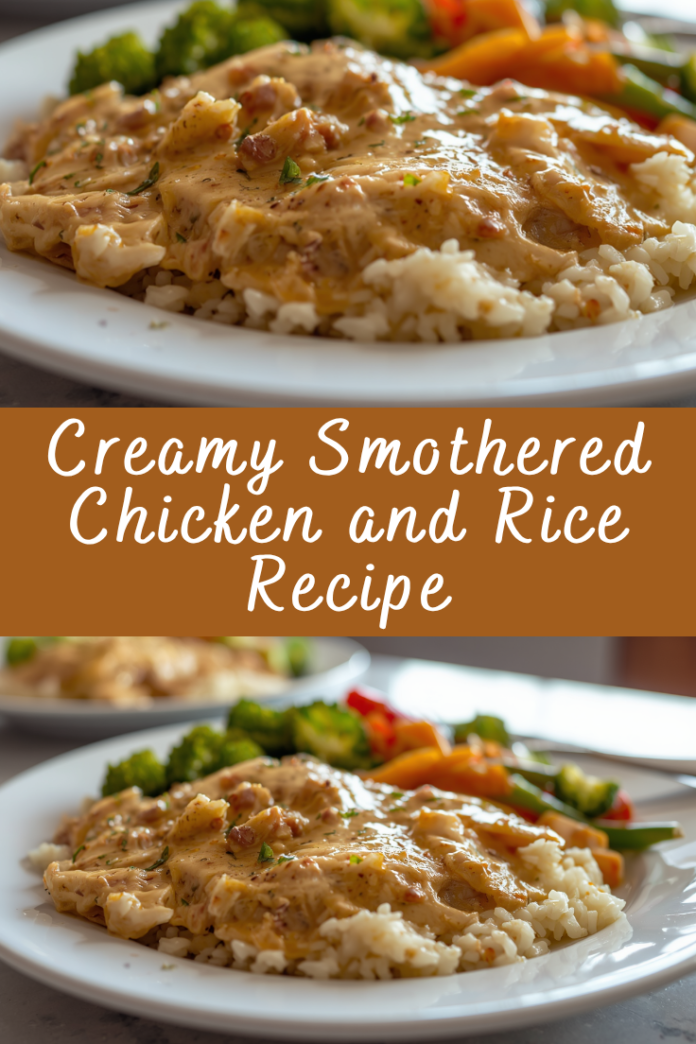 Creamy Smothered Chicken and Rice Recipe Family Favorite | Cheff Recipes